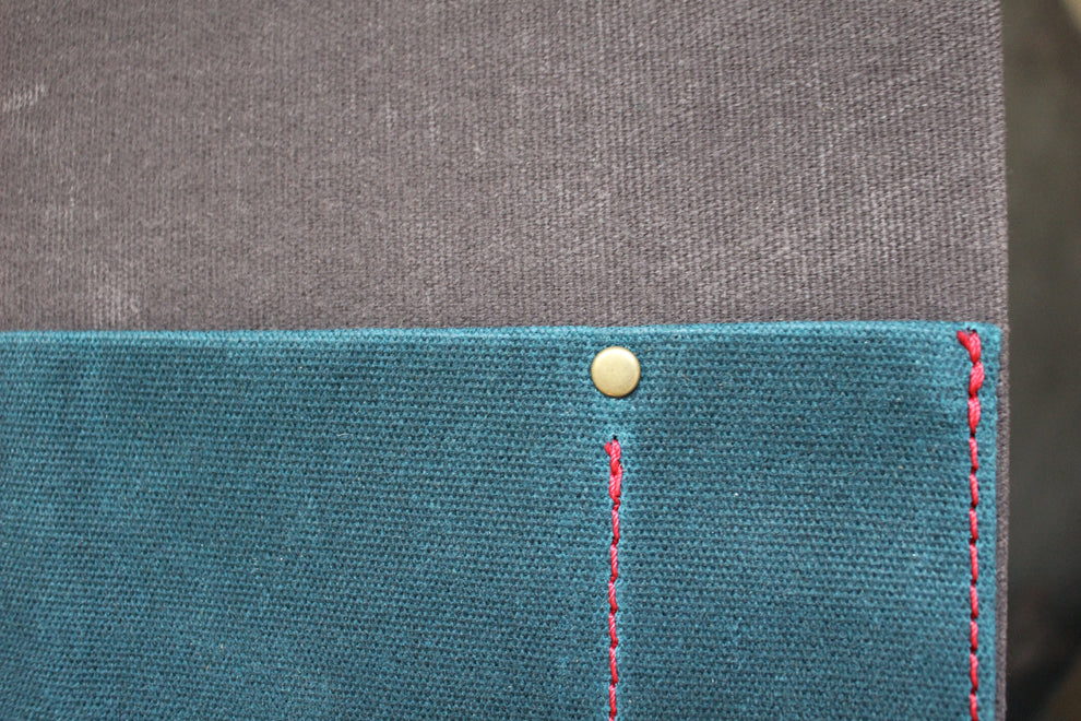 Parchment & Hide A5 Notebook Cover - Grey & Teal – Flywheel