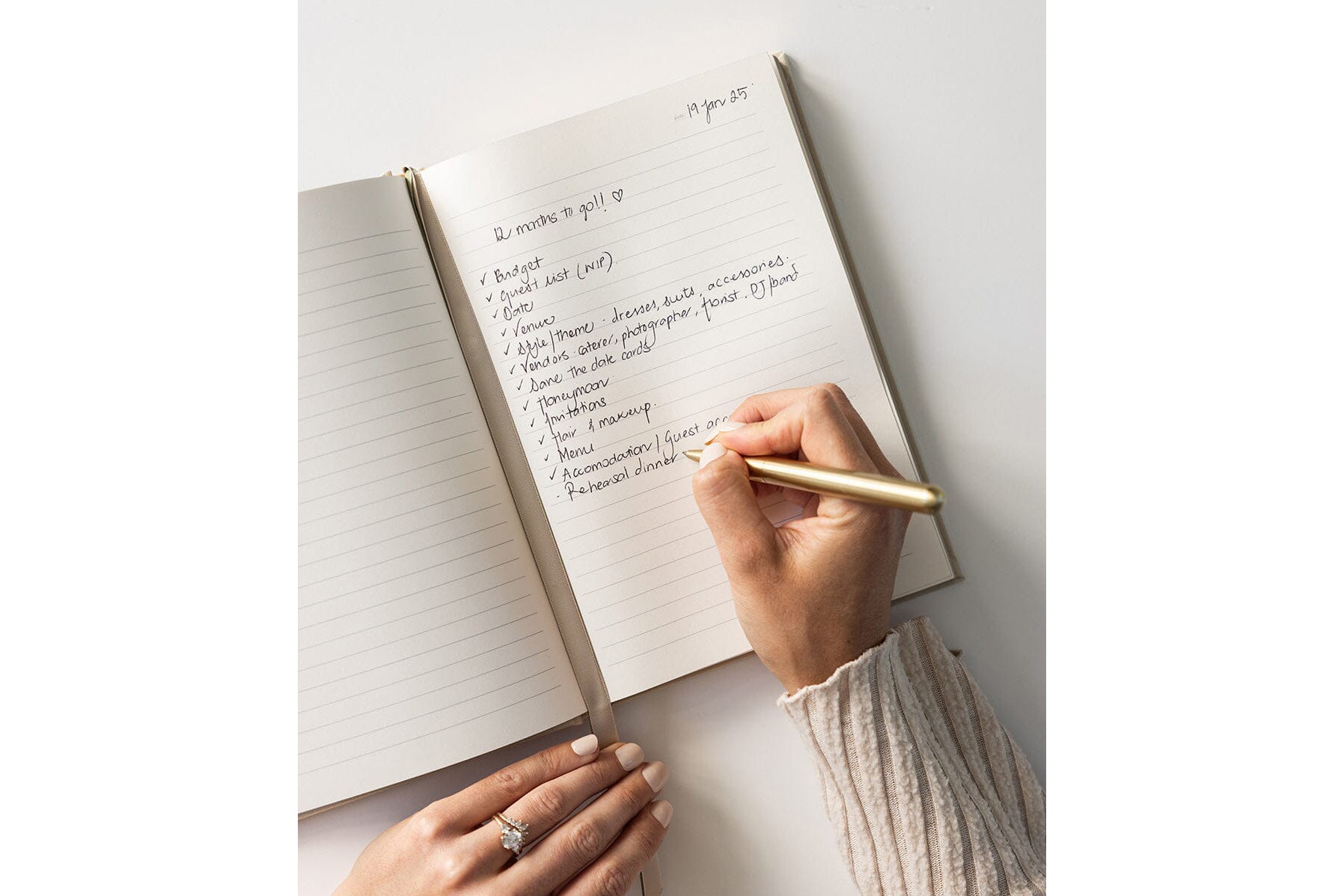 Bespoke Letterpress Lined Linen Journal - Desert Sand – Flywheel