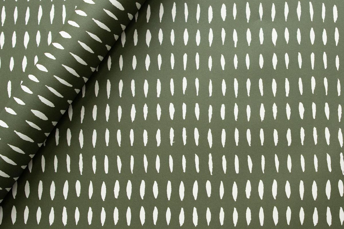 Cambridge Imprint Gift Wrap - Seed Olive – Flywheel