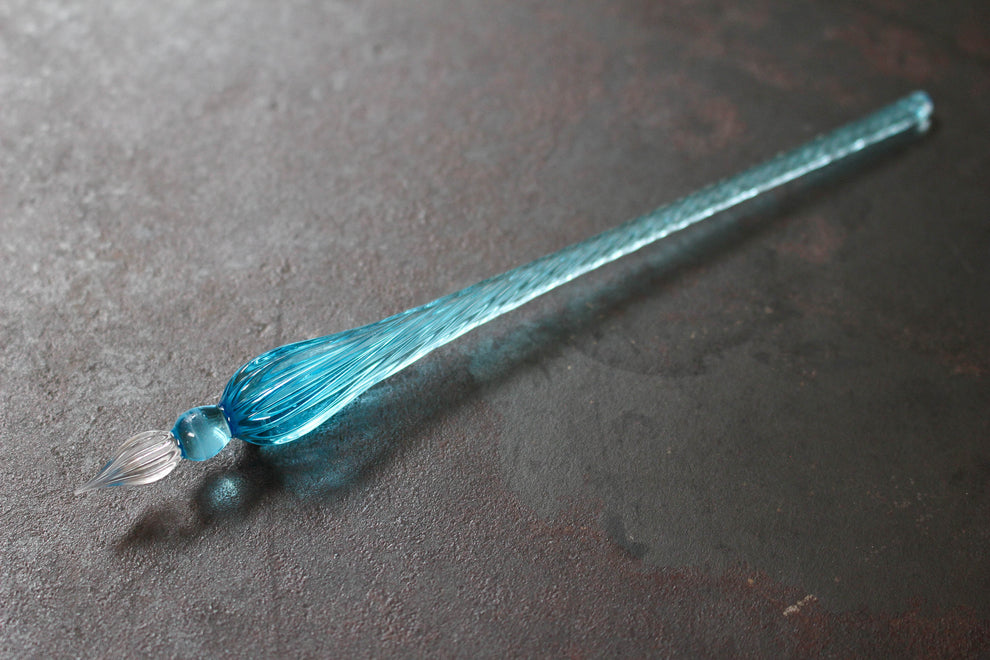 Glass Dip Pen - Blue Spiral – Flywheel