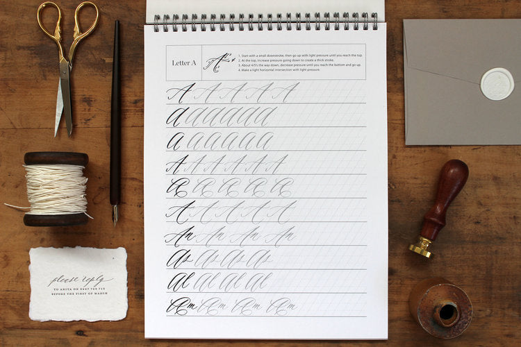 Written Word Calligraphy Practice Pad - Uppercase Alphabet – Flywheel